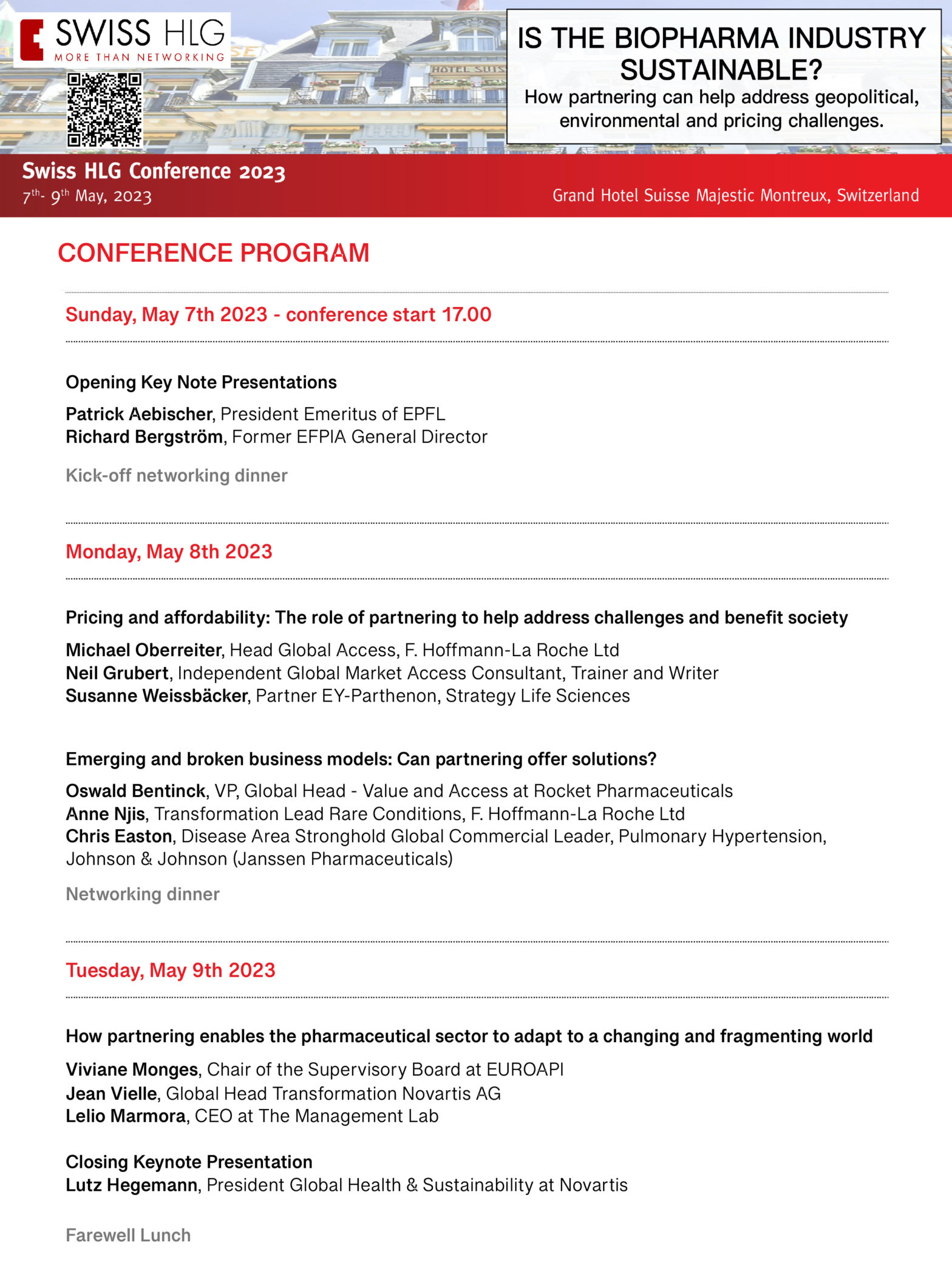 Conference 2023 speaker line-up now finalized! - Swiss Healthcare ...